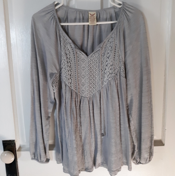 Faded Glory | Tops | Gray Smocked Top | Poshmark